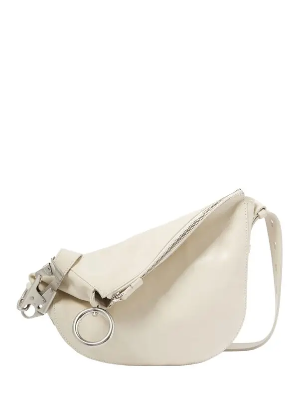 Burberry Knight Small Leather Shoulder Bag - White