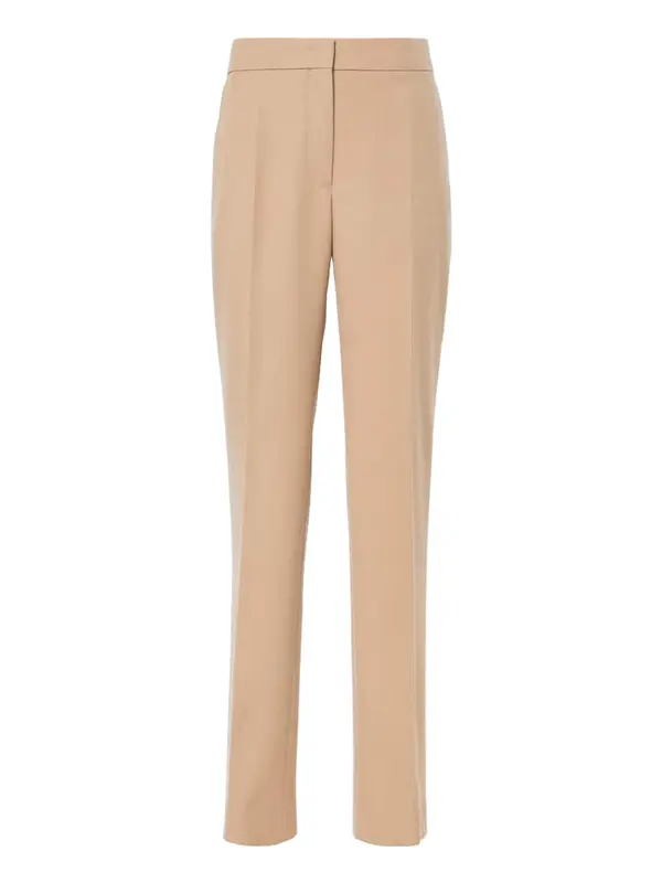JIL SANDER Slim Fit Wool Trousers - Beige
