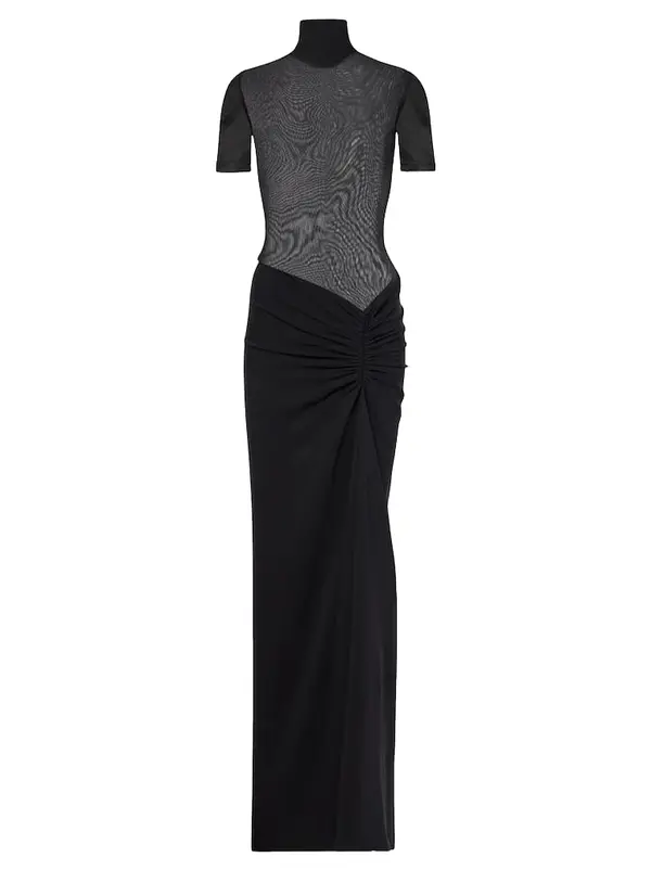 Christopher Esber Fusion Gathered Maxi Dress - Black