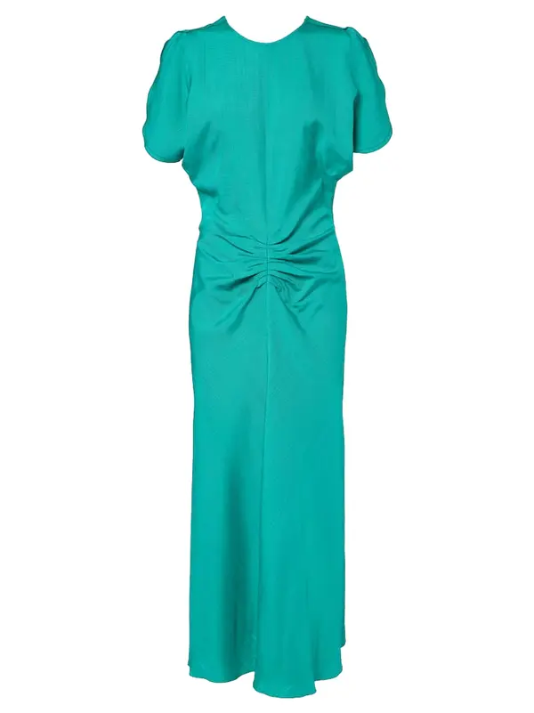Victoria Beckham Gathered Midi Dress - Green