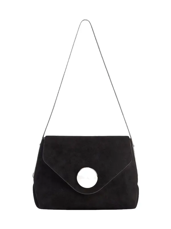 Khaite Bobbi Suede Shoulder Bag - Black