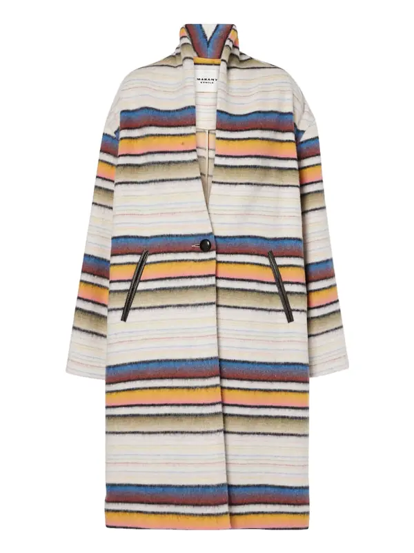 MARANT ETOILE Striped Wool-blend Coat - Multicoloured