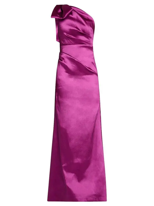 Rickie Freeman For Teri Jon One-shoulder Column Gown - Fuchsia