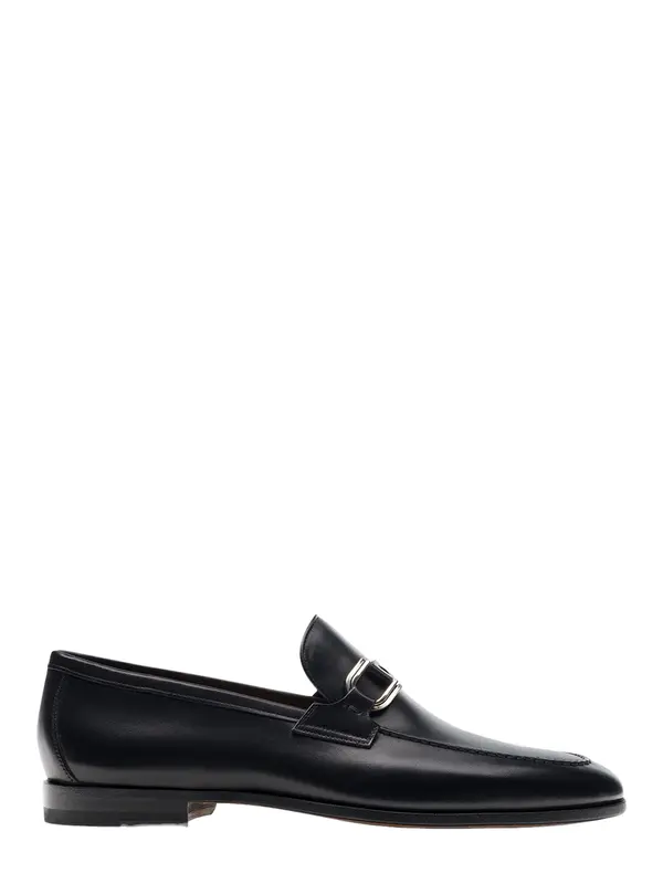 Magnanni Silvano Apron-toe Leather Loafers - Black