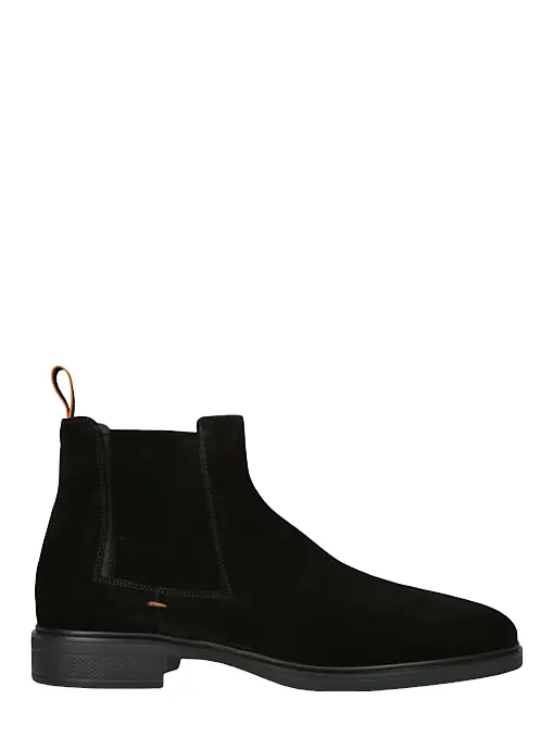Santoni Suede Chelsea Boots - Black