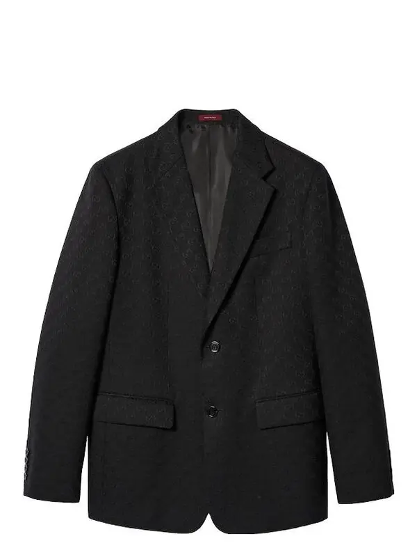 Gucci Gg Cotton Blend Canvas Jacket - Black
