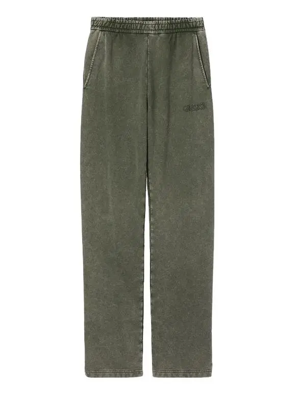Gucci Embroidered Cotton Jersey Jogging Pant - Green