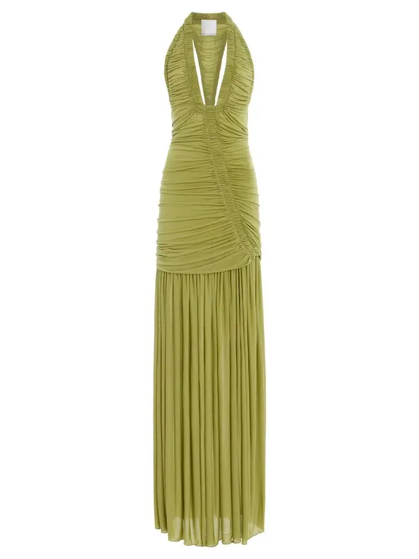Christopher Esber Orion Ruched Gown - Green