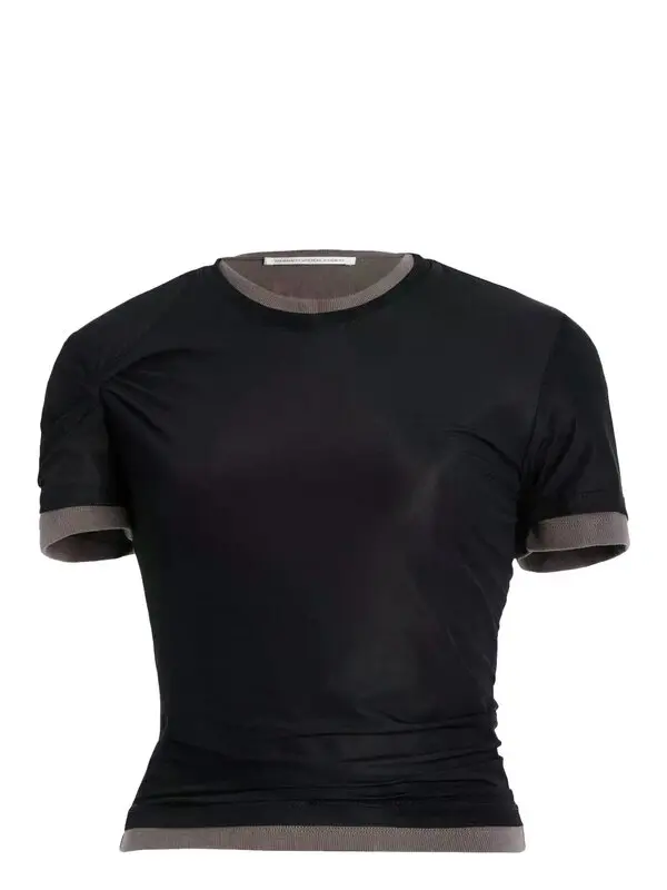 Christopher Esber Layered Stretch-cotton T-shirt - Black