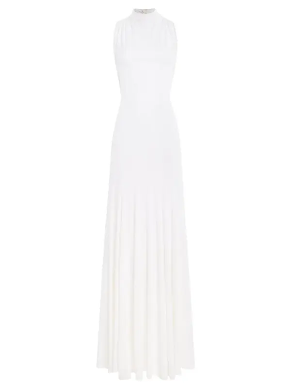 Christopher Esber Maico Mock-neck Jersey Gown - White