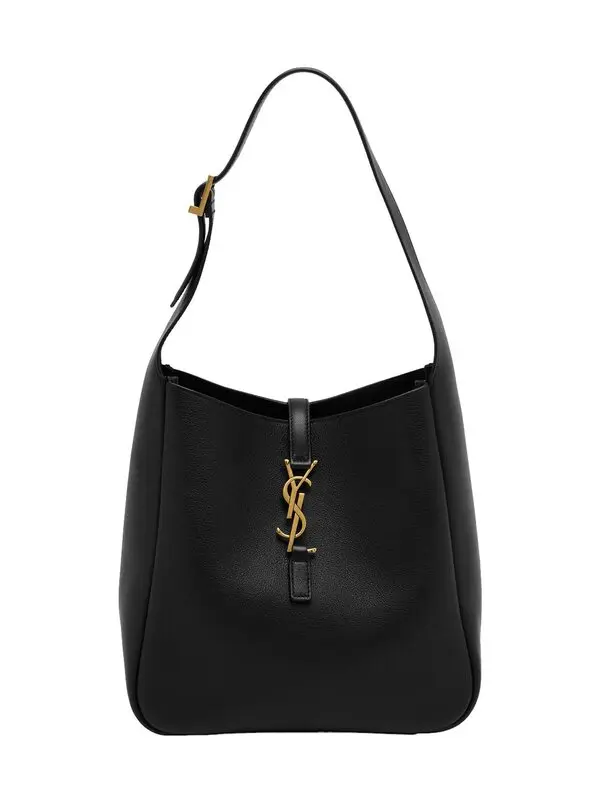 Saint Laurent Le 5 À 7 Small Leather Hobo Bag - Black