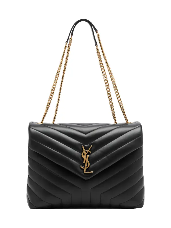 Saint Laurent Loulou Quilted Leather Shoulder Bag - Black