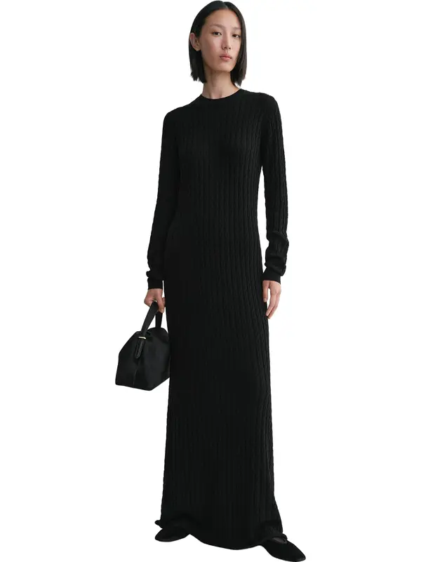 TOTEME Cable Knit Dress - Black