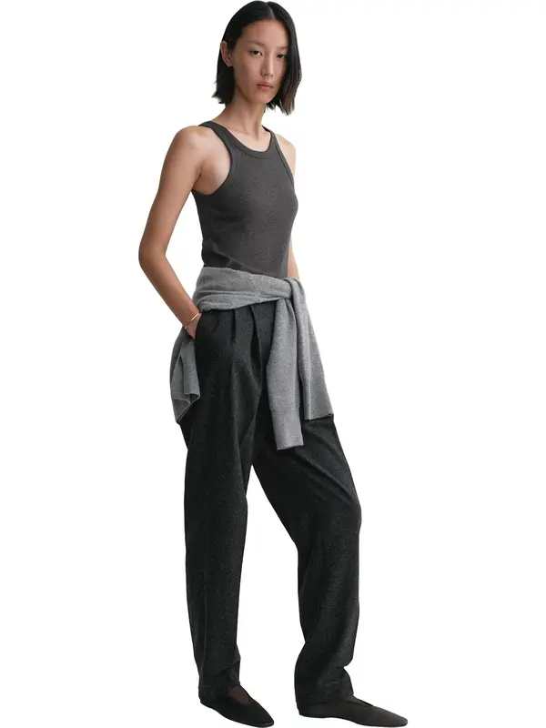 TOTEME Curved Rib Tank - Charcoal Melange