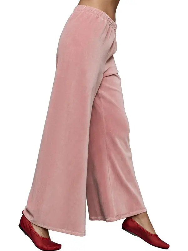 Carbon38 Wide Leg Velour Pant - Blush