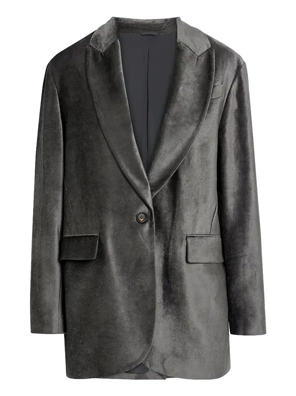 Brunello Cucinelli Velvet Blazer - Dark Gray