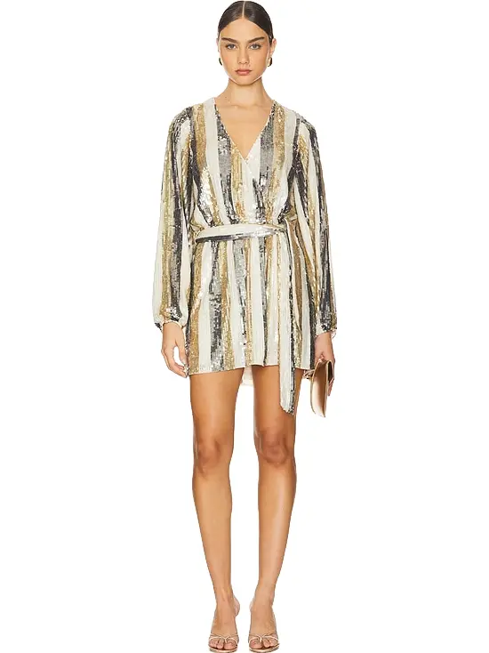 Show Me Your Mumu Wear Me Out Sequin Embellished Dress - Champagne Beaded Sequins