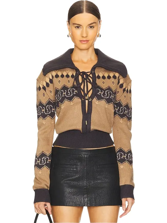 UNDERSTATED LEATHER Nordic Cowboy Sweater - Tan Multi