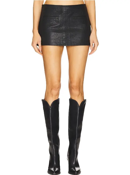 UNDERSTATED LEATHER Micro Mini Skirt - Black