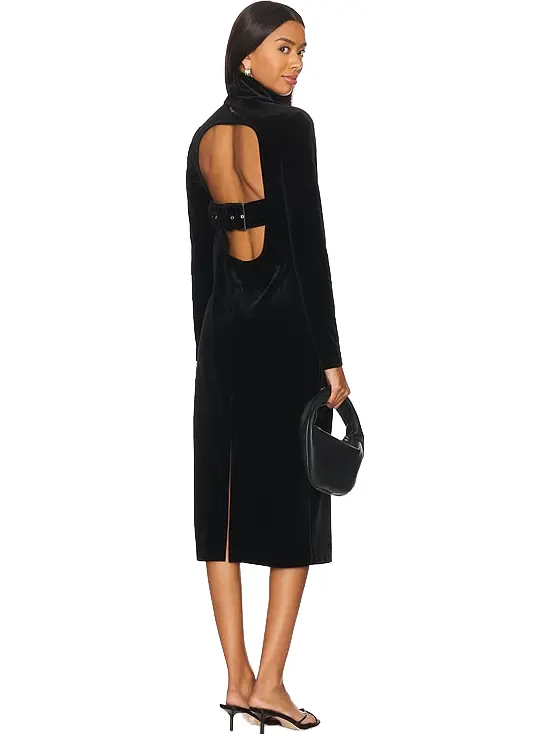Steve Madden Skyler Velvet Dress - Black Onyx