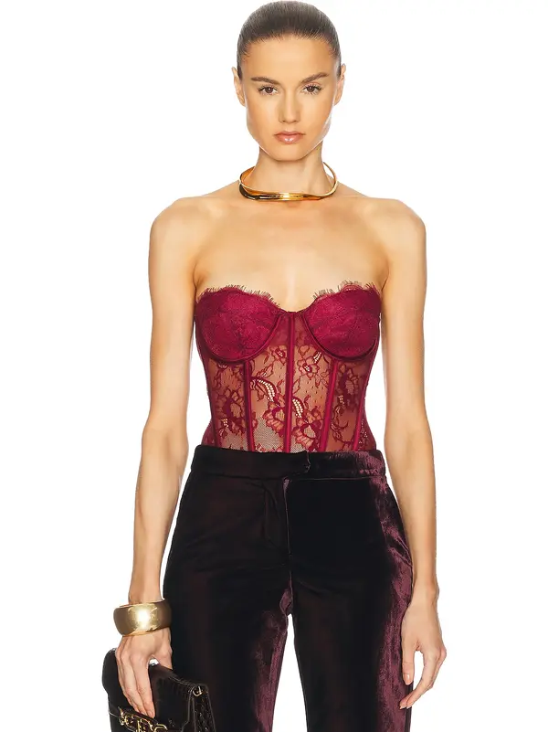 Retrofete Otto Lace Bodysuit - Mulberry