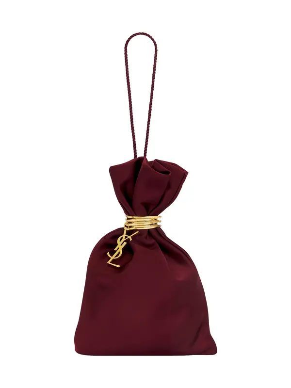 Saint Laurent Evening Pouch Bag - Red Pear & Soft Bordeaux