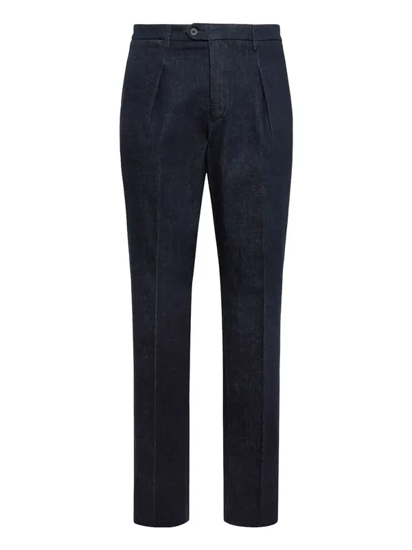 Boggi Milano Pleat-detailing Tapered Trousers - Blue