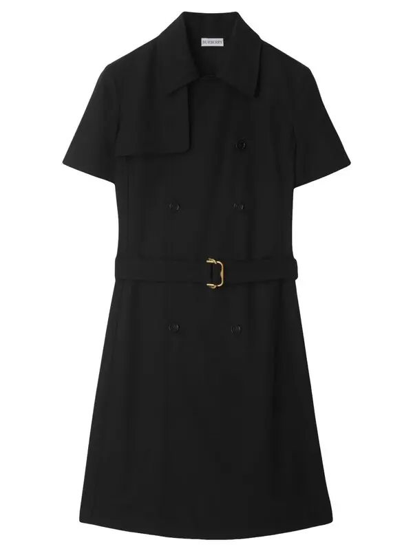 Burberry Belted Wool Minidress - Black