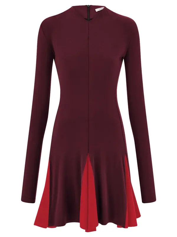 FERRAGAMO Colourblock Skater Dress - Red