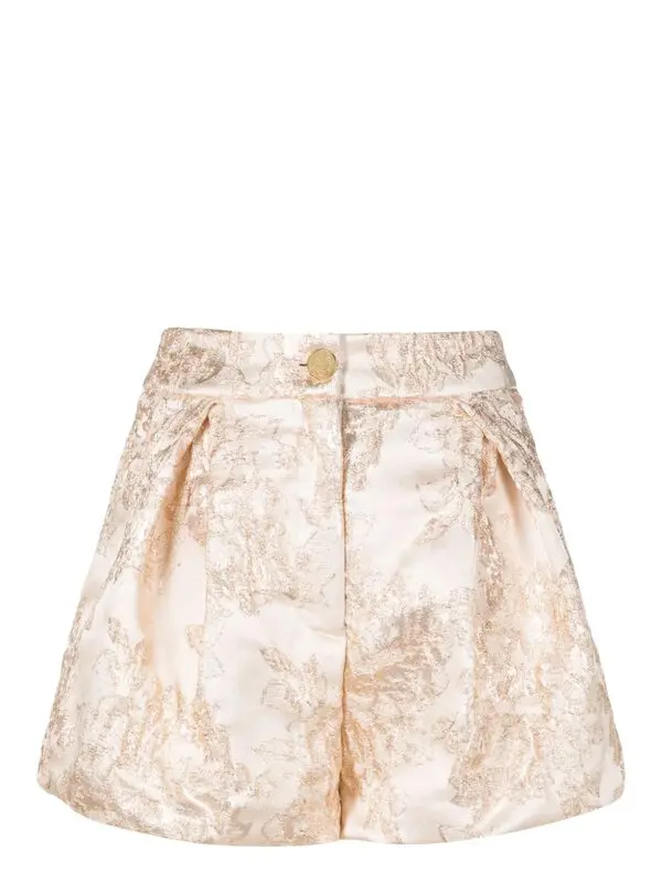 LETHICIA BRONSTEIN Floral-jacquard Mini Shorts - Metallic