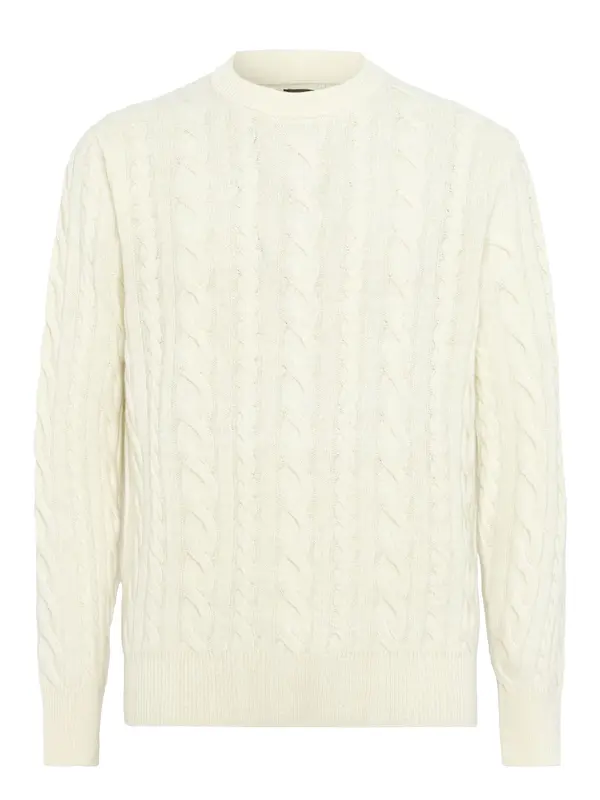 Boggi Milano Crew-neck Wool Sweater - White
