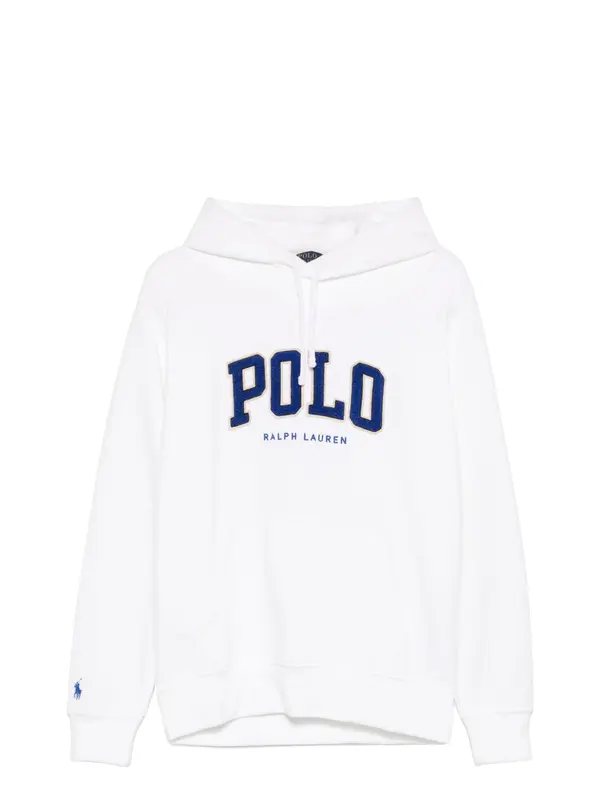 Polo Ralph Lauren Logo-flocked Hoodie - White