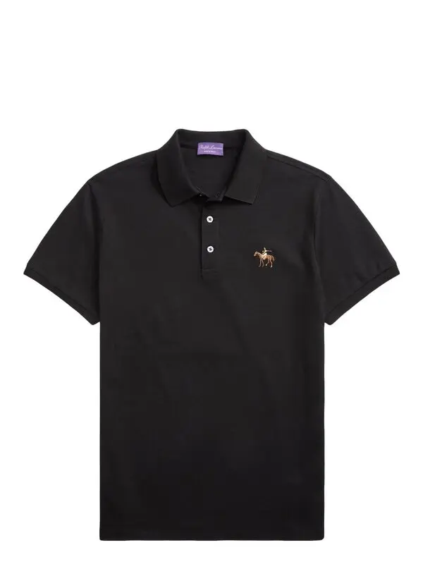 Ralph Lauren Purple Label Logo-embroidered Polo Shirt - Black