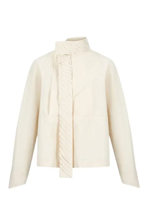 Shanghai Tang Cotton Wrap Blouse - Neutrals