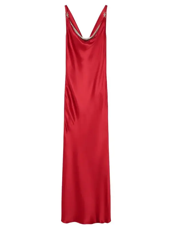 Versace Metal Mesh Slip Gown - Red