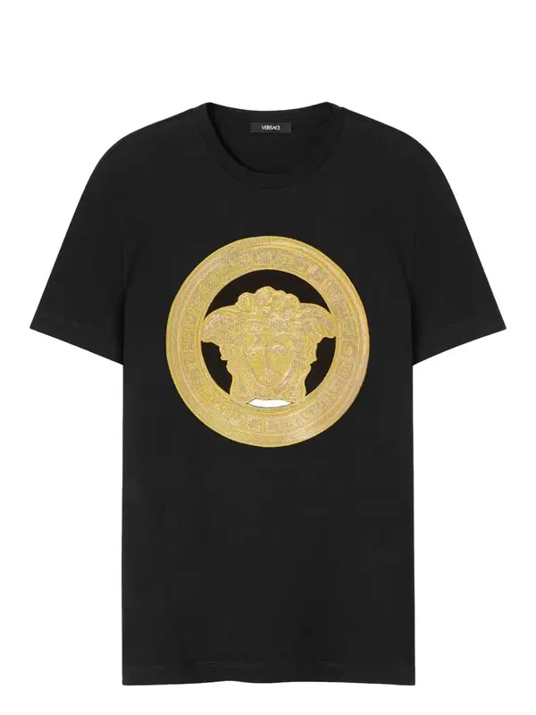 Versace Medusa-embroidered T-shirt - Black