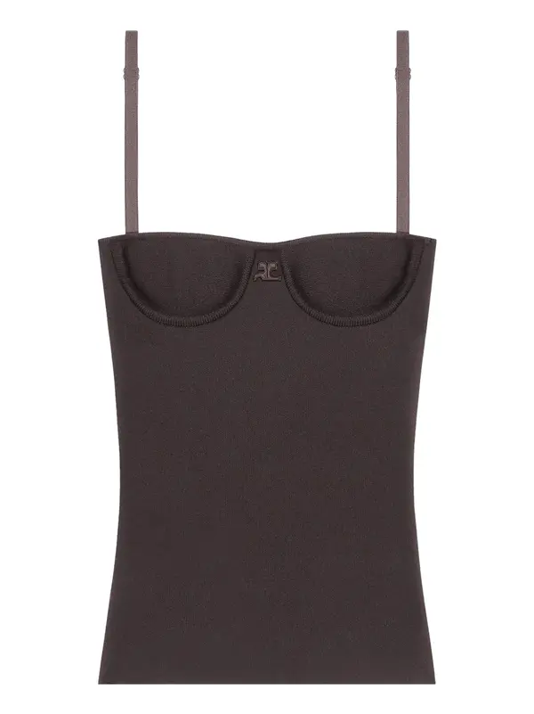 COURREGES Lingerie Interlock Top - Brown