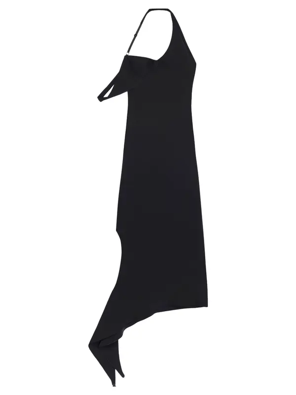 COURREGES Undressed Crepe Maxi Dress - Black