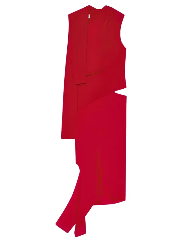COURREGES Draped Cut-out Dress - Red