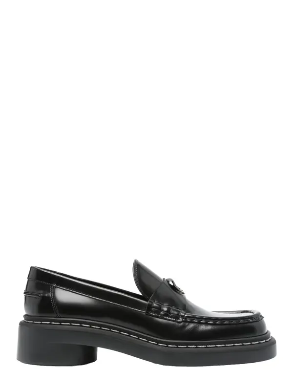 MARINE SERRE 50mm Leather Loafers - Black