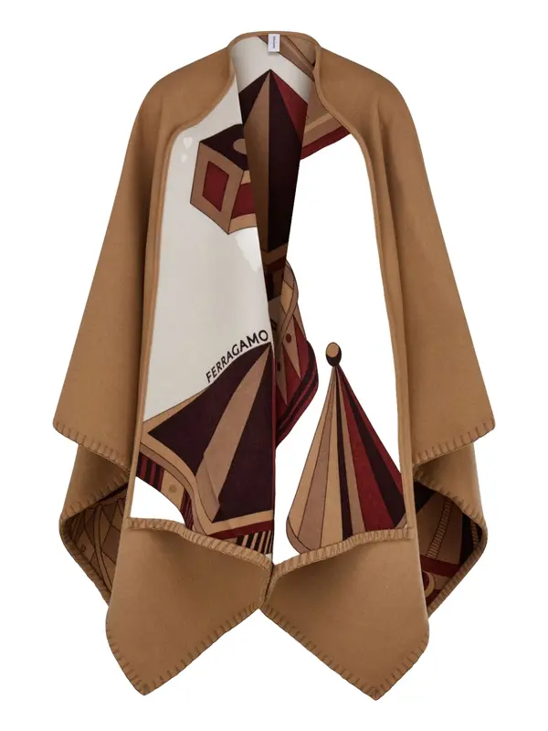 FERRAGAMO Nadir-print Reversible Cape - Red