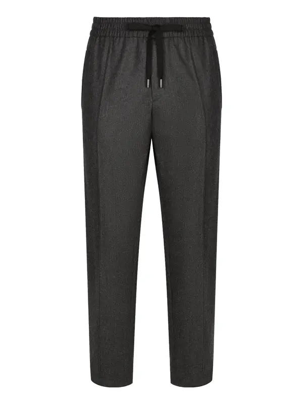 Dolce & Gabbana Drawstring-waist Tapered Trousers - Grey