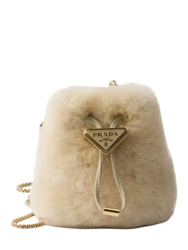 Prada Shearling Mini Bag - Neutrals