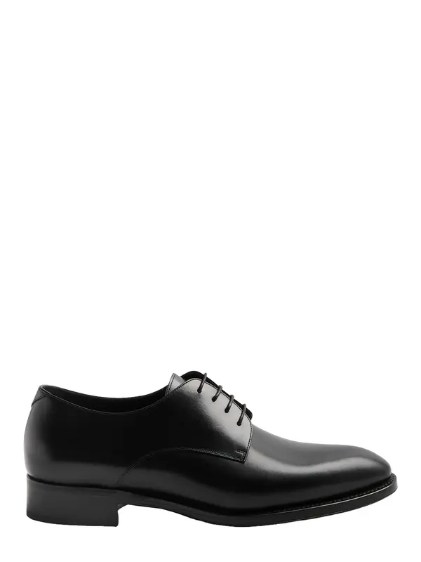 Saint Laurent Adrien Leather Derby Shoes - Black