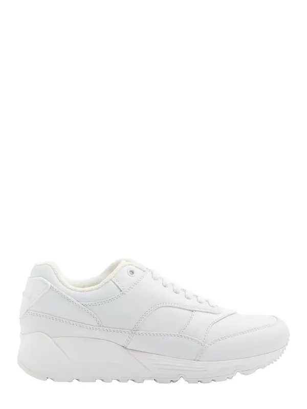 Saint Laurent Bump Panelled Leather Sneakers - White