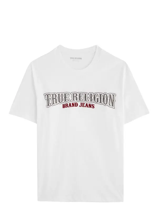 True Religion Railroad Embroidered Cotton T-shirt - White