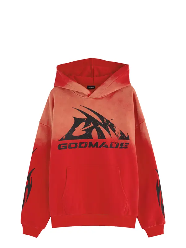 GOD MADE Heritage Logo-print Hooded Cotton Sweatshirt - Red