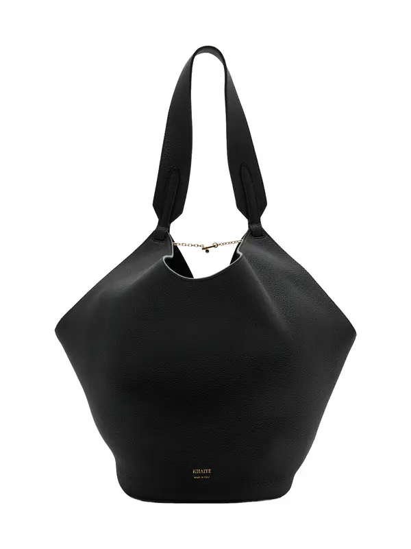 Khaite Small Lotus Leather Tote - Black