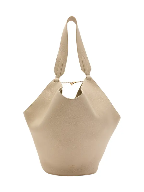 Khaite Small Lotus Leather Tote - Ivory