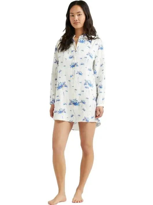 Vilebrequin Herbier Print Linen Shirt Dress - Off-white